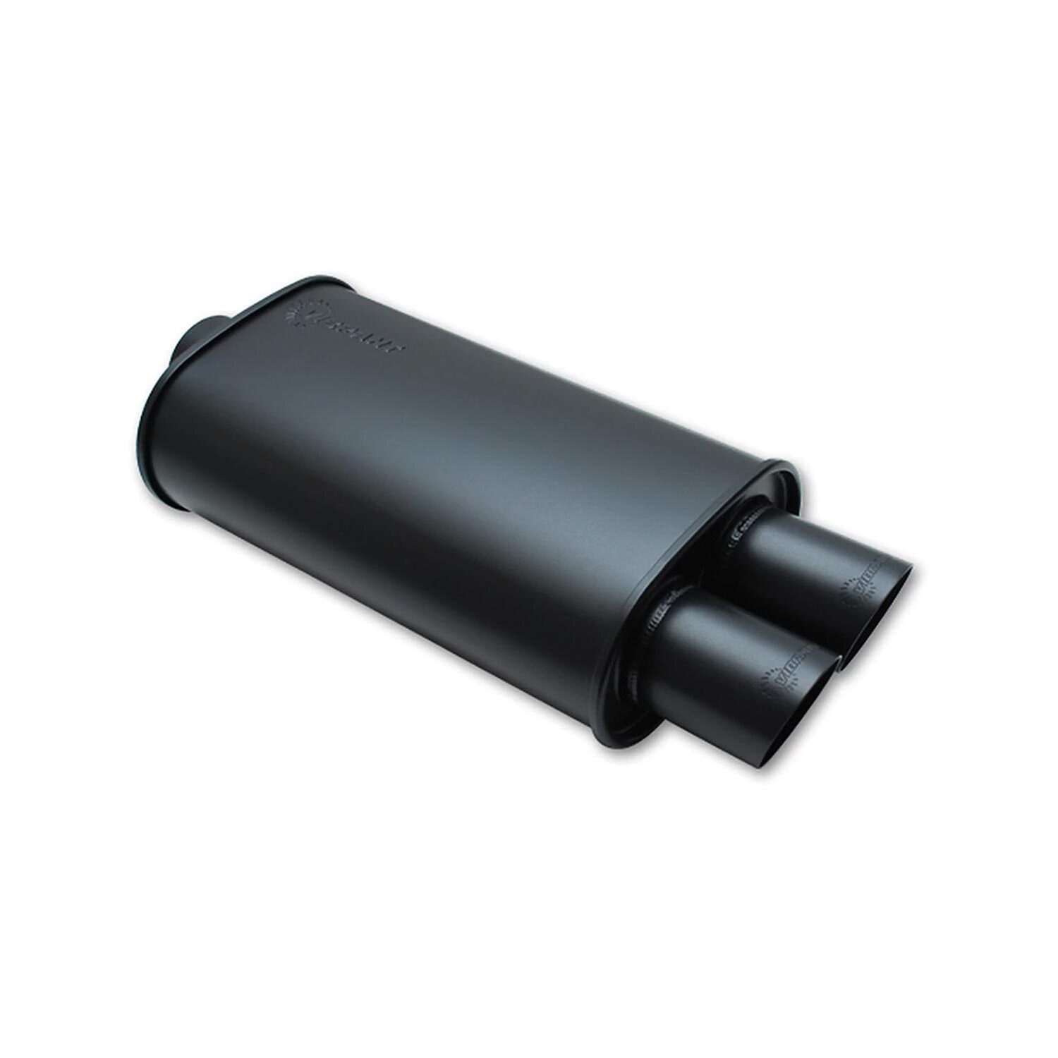 VIBRANT PERFORMANCE STREETPOWER FLAT BLACK Oval Muffler with Dual Tips 2.5 inlet